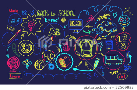 Vibrant colors School education sheme - Stock Illustration [32509982 ...