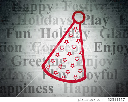 Entertainment, concept: Party Hat on Digital Data - Stock Illustration ...