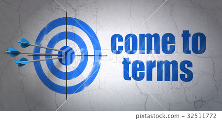 Law concept: target and Come To Terms on wall-插圖素材 [32511772] - PIXTA圖庫