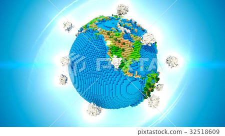 Stylized Earth illustration. 3d rendering - Stock Illustration ...