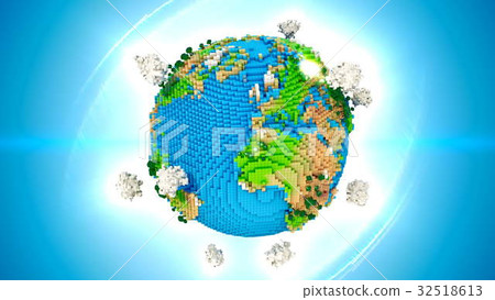 Stylized Earth illustration. 3d rendering - Stock Illustration ...