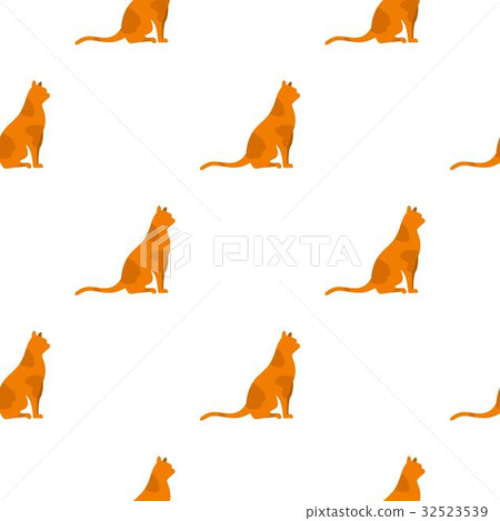 Sitting cat pattern seamless - Stock Illustration [32523539] - PIXTA