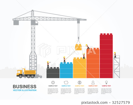 Crane and building block. Vector Illustration. - Stock Illustration ...