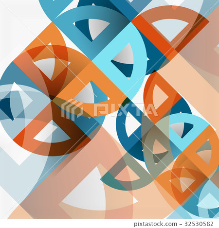Cut paper circles, mosaic mix geometric pattern - Stock Illustration ...