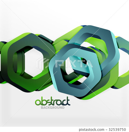 Overlapping hexagons design background - Stock Illustration [32539750 ...