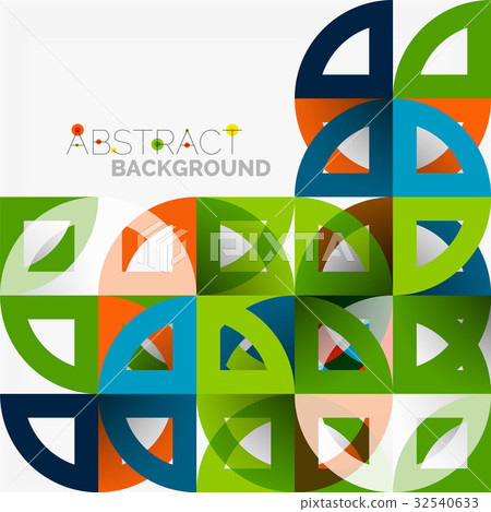 Cut paper circles, mosaic mix geometric pattern - Stock Illustration ...