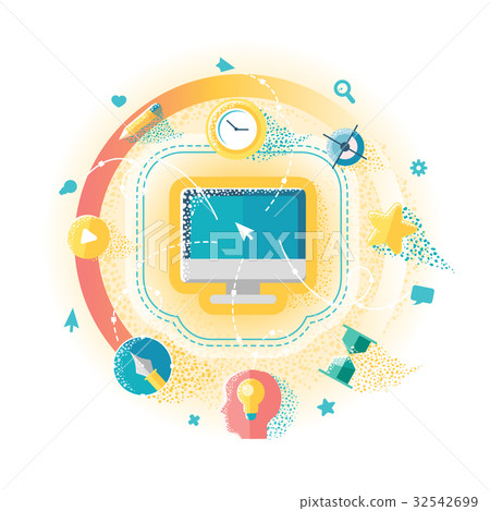 Creative Work On The Computer - Stock Illustration [32542699] - PIXTA