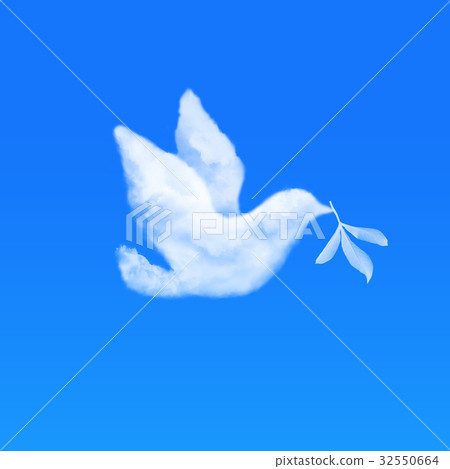 Bird-shaped cloud Olive branch - Stock Illustration [32550664] - PIXTA