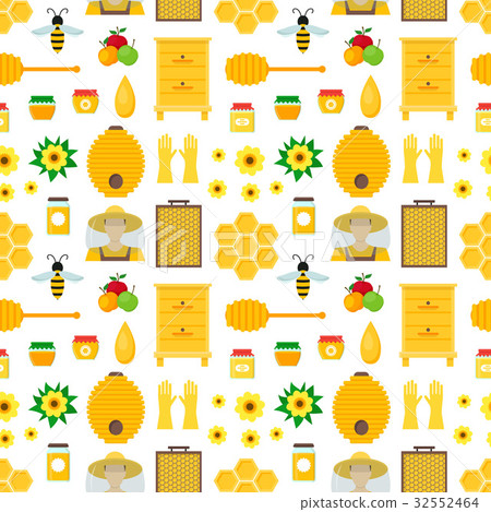 Cartoon Honey Background Pattern. Vector - Stock Illustration [32552464 ...