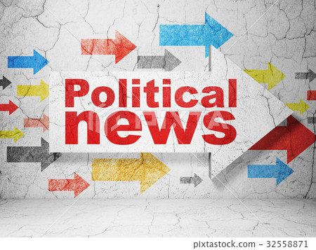 News concept: arrow with Political News on grunge - Stock Illustration ...