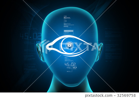 Human face with eye - Stock Illustration [32569758] - PIXTA