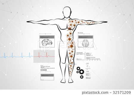 Molecular structure of human body - Stock Illustration [32571209] - PIXTA