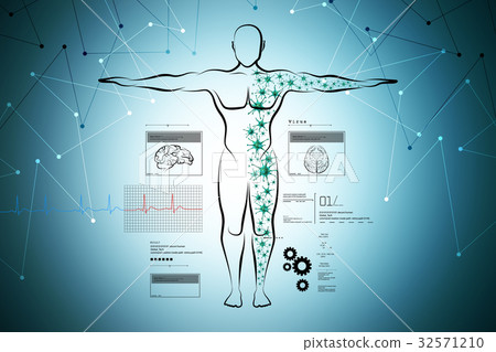 Molecular structure of human body - Stock Illustration [32571210] - PIXTA