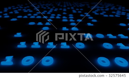 abstract binary code glow blue background 3d - Stock Illustration ...