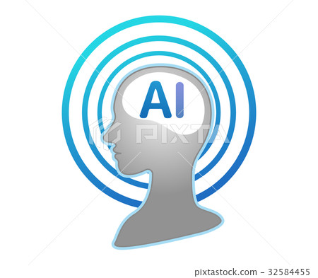 Simple icon of artificial intelligence AI - Stock Illustration ...