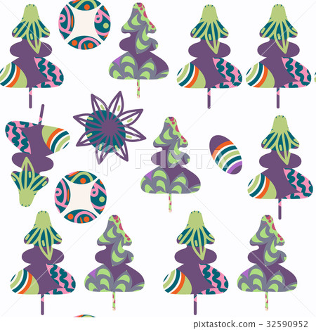 Spruce-tree seamless pattern. - Stock Illustration [32590952] - PIXTA