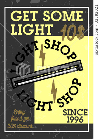Color vintage light shop banner - Stock Illustration [32592021] - PIXTA