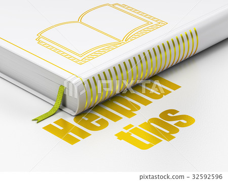 Learning concept: book Book, Helpful Tips on white - Stock Illustration ...