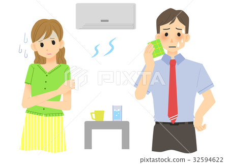 Hot and cold (men and women) - Stock Illustration [32594622] - PIXTA