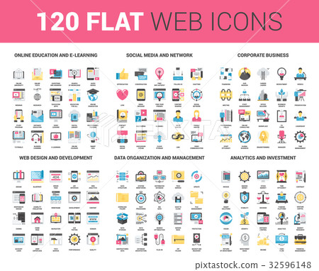 Flat Web Icons - Stock Illustration [32596148] - PIXTA