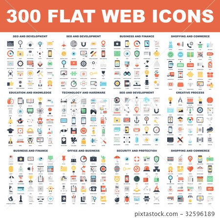 Flat Web Icons - Stock Illustration [32596189] - PIXTA