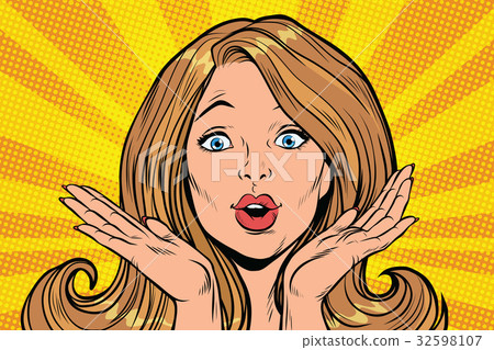 Beautiful female emotional reaction - Stock Illustration [32598107] - PIXTA
