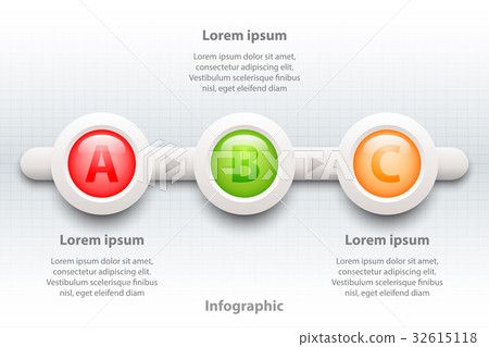 Colorful three topics 3d paper circle in sequence - Stock Illustration ...