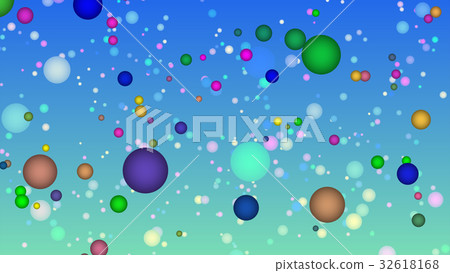 Many colorful balls on blue background - Stock Illustration [32618168 ...