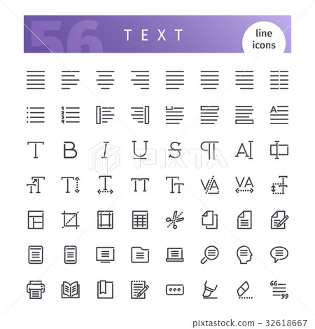 Text Line Icons Set - Stock Illustration [32618667] - PIXTA
