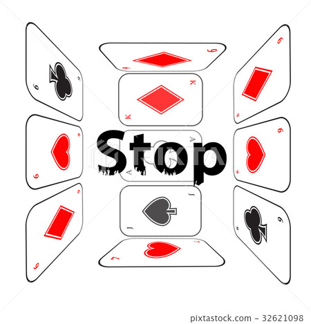 Stop gambling addiction. Danger concept. - Stock Illustration [32621098 ...