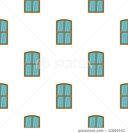 Wooden brown window pattern flat - Stock Illustration [32669541] - PIXTA
