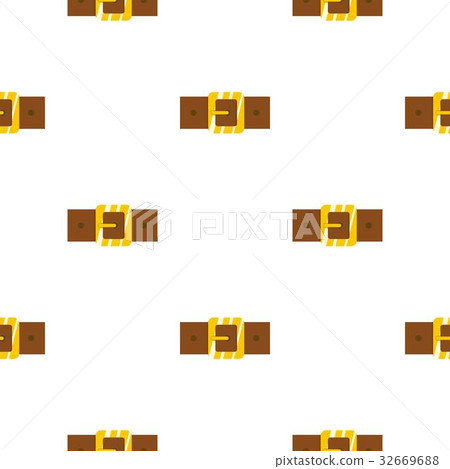Brown leather belt with gold square buckle pattern - Stock Illustration ...