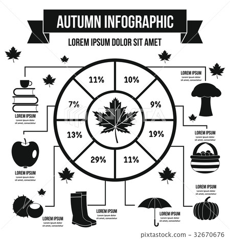 Autumn infographic concept, simple style - Stock Illustration [32670676 ...