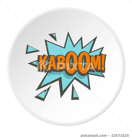 Kaboom, comic text sound effect icon circle - Stock Illustration ...