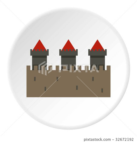 Medieval fortification icon circle - Stock Illustration [32672192] - PIXTA