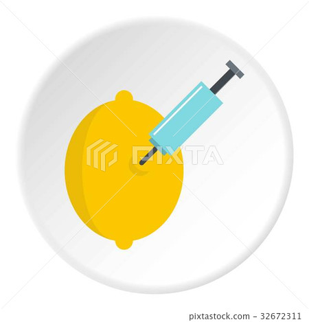 Injection of lemon icon circle - Stock Illustration [32672311] - PIXTA