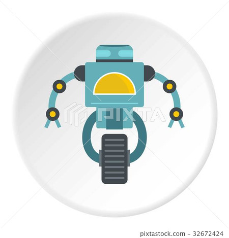 Blue cyborg on wheel icon circle - Stock Illustration [32672424] - PIXTA