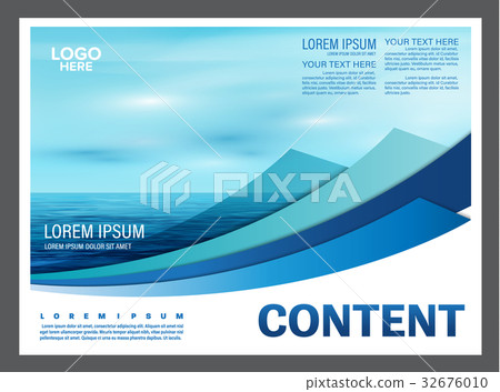 Seascape presentation layout design template - Stock Illustration ...