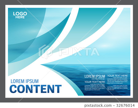 Seascape presentation layout design template - Stock Illustration ...