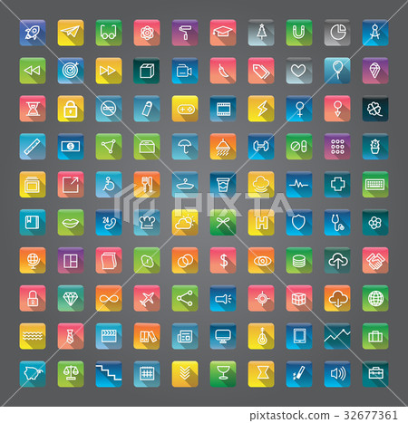 Icon Collection Vector Application Content Concept - Stock Illustration ...