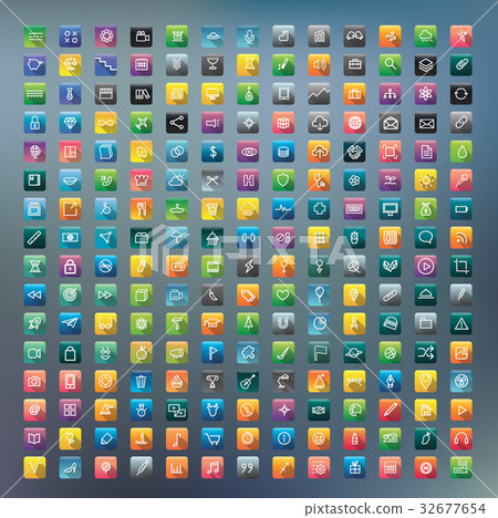 Icon Collection Vector Application Content Concept - Stock Illustration ...