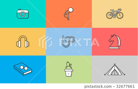 Icon Vector Illustration Collection Concept - Stock Illustration ...