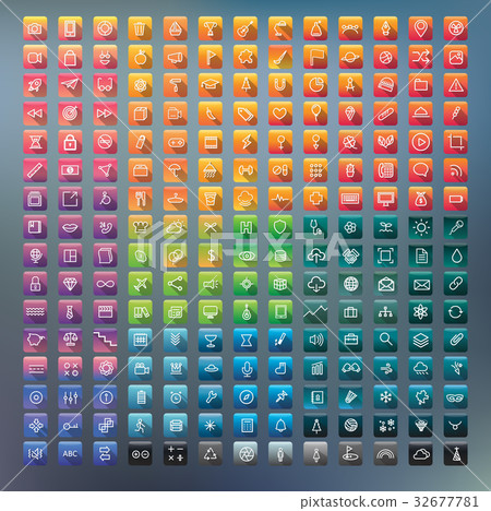 Icon Collection Vector Application Content Concept - Stock Illustration ...