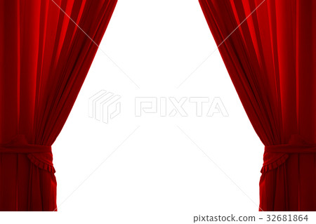 Isolated red curtain - Stock Photo [32681864] - PIXTA
