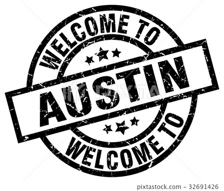 welcome to Austin black stamp - Stock Illustration [32691426] - PIXTA