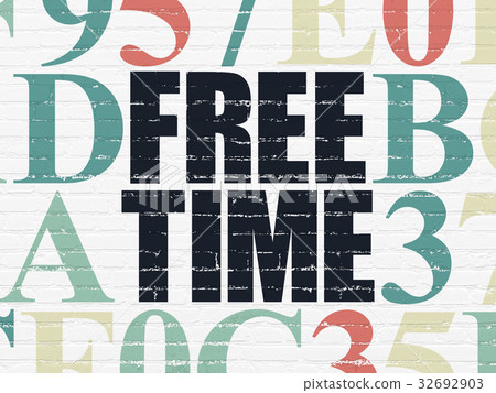 Time concept: Free Time on wall background - Stock Illustration ...