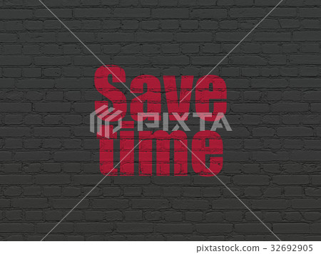 Time concept: Save Time on wall background - Stock Illustration ...