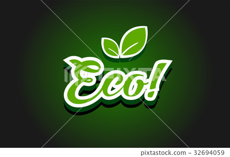 Eco text logo icon design - Stock Illustration [32694059] - PIXTA