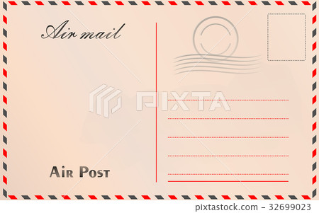 Travel postcard in air mail style - Stock Illustration [32699023] - PIXTA