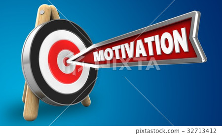3d illustration of motivation arrow with target - Stock Illustration ...